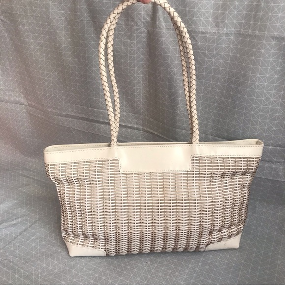 Falor | Bags | Falor Woven Leather Tote In Ivorycream | Poshmark
